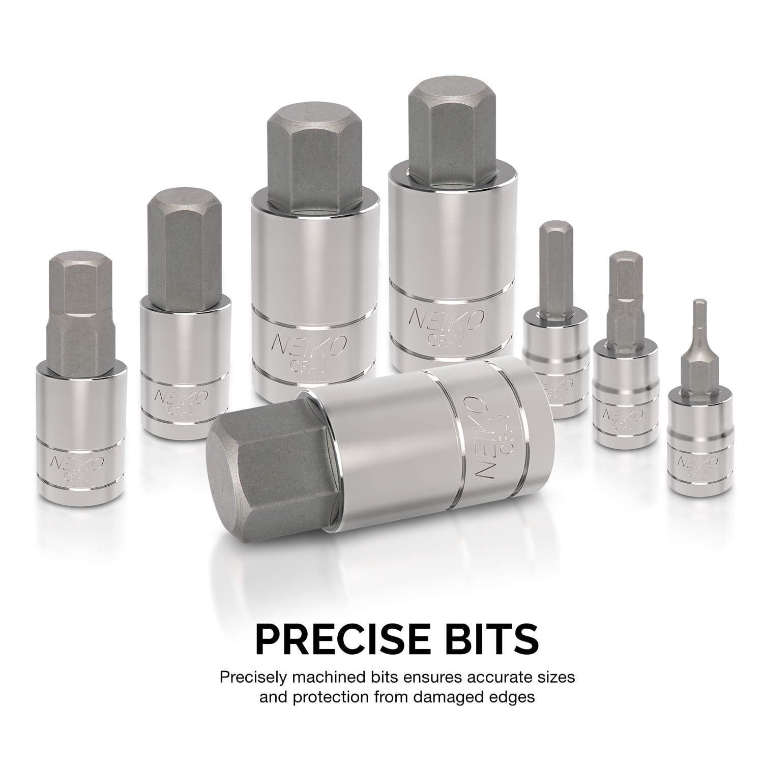 NEIKO 10288A Allen Hex Bit Socket Set, 32 Piece SAE and Metric Allen S ...