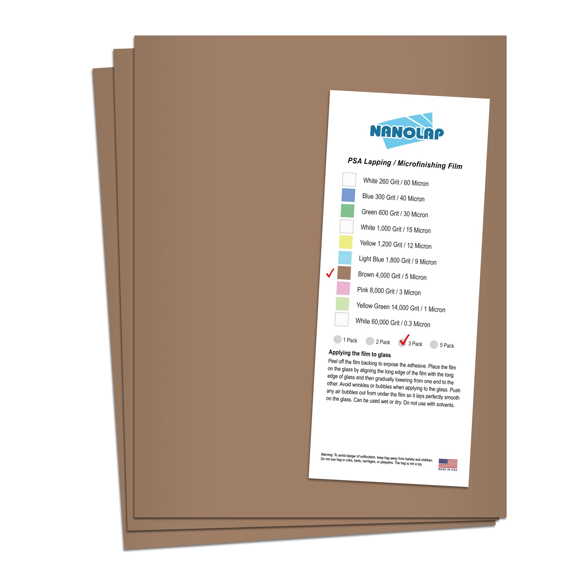 NEIKO NANOLAP PSA Lapping Film 5 Micron (4,000 Grit) Adhe... – NEIKO®