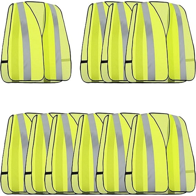 Neiko 53978A 10-Pack Universal High Visibility Mesh Safety Vest, 2-Inc ...